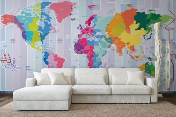 Murais de Parede Mapa Mundo | Kloelle
